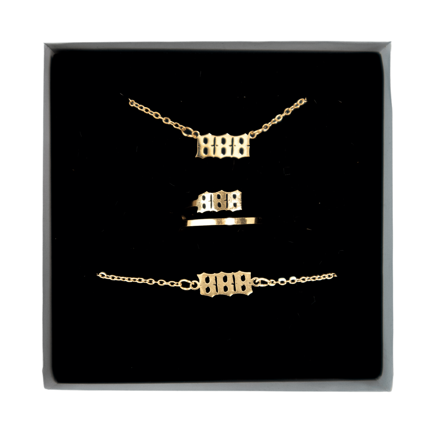888 Angel Number Jewelry Set | 888 Number Necklace, Bracelet & Ring ...