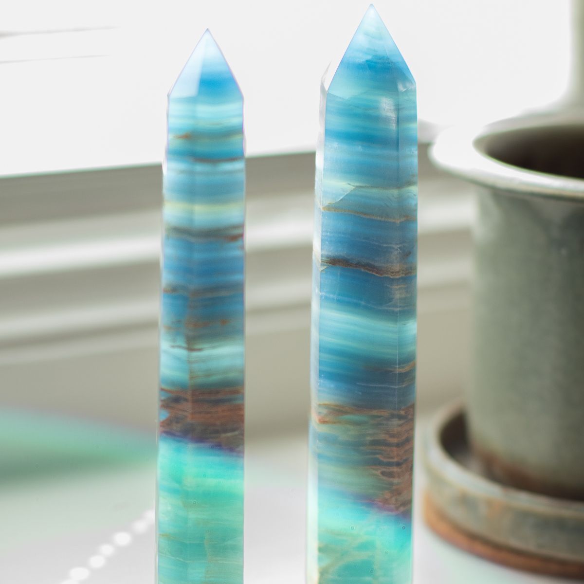 Blue Lemurian Calcite Tower | Shop Lemurian Calcite from Energy Muse