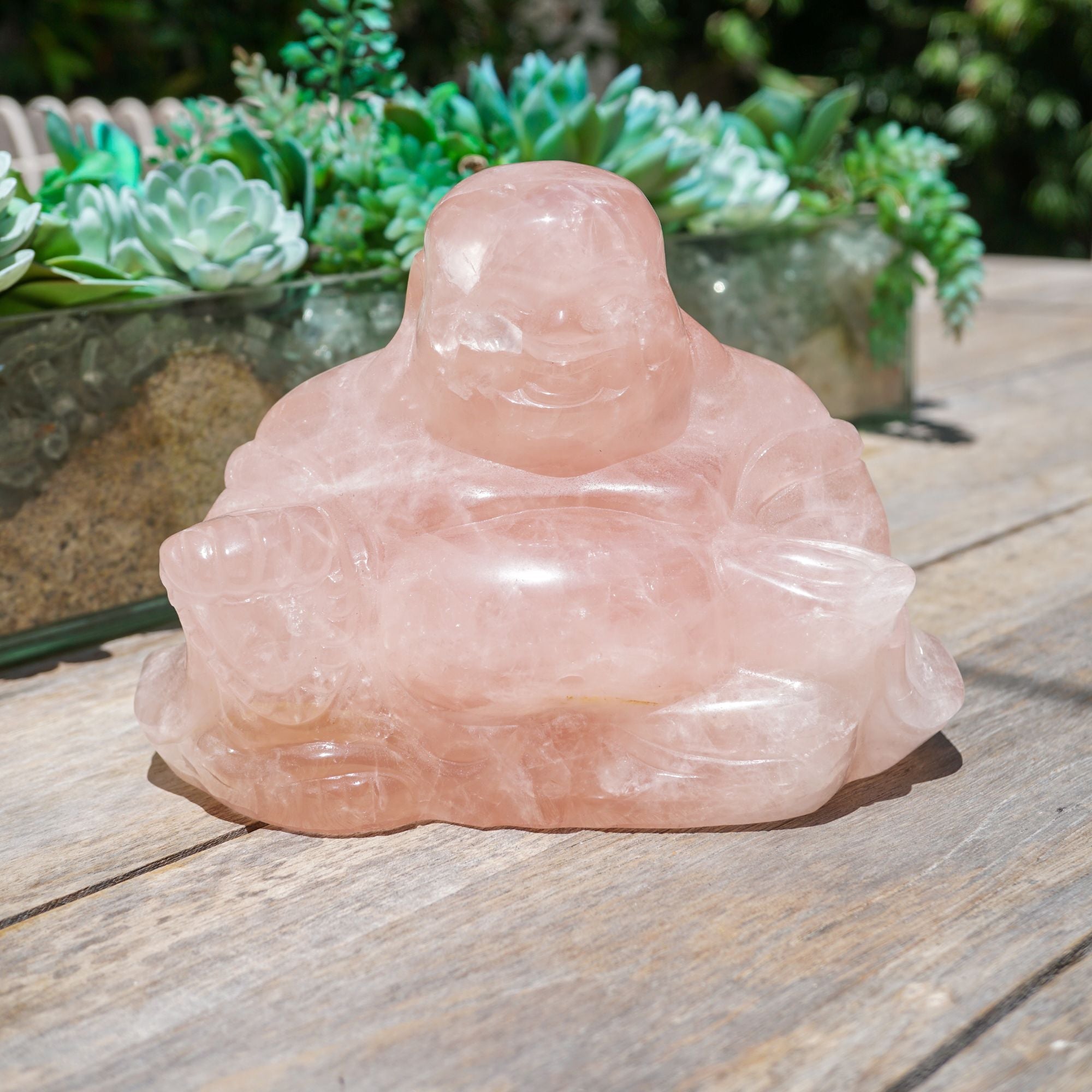Rose Quartz Buddha Statue • 6lbs – Energy Muse