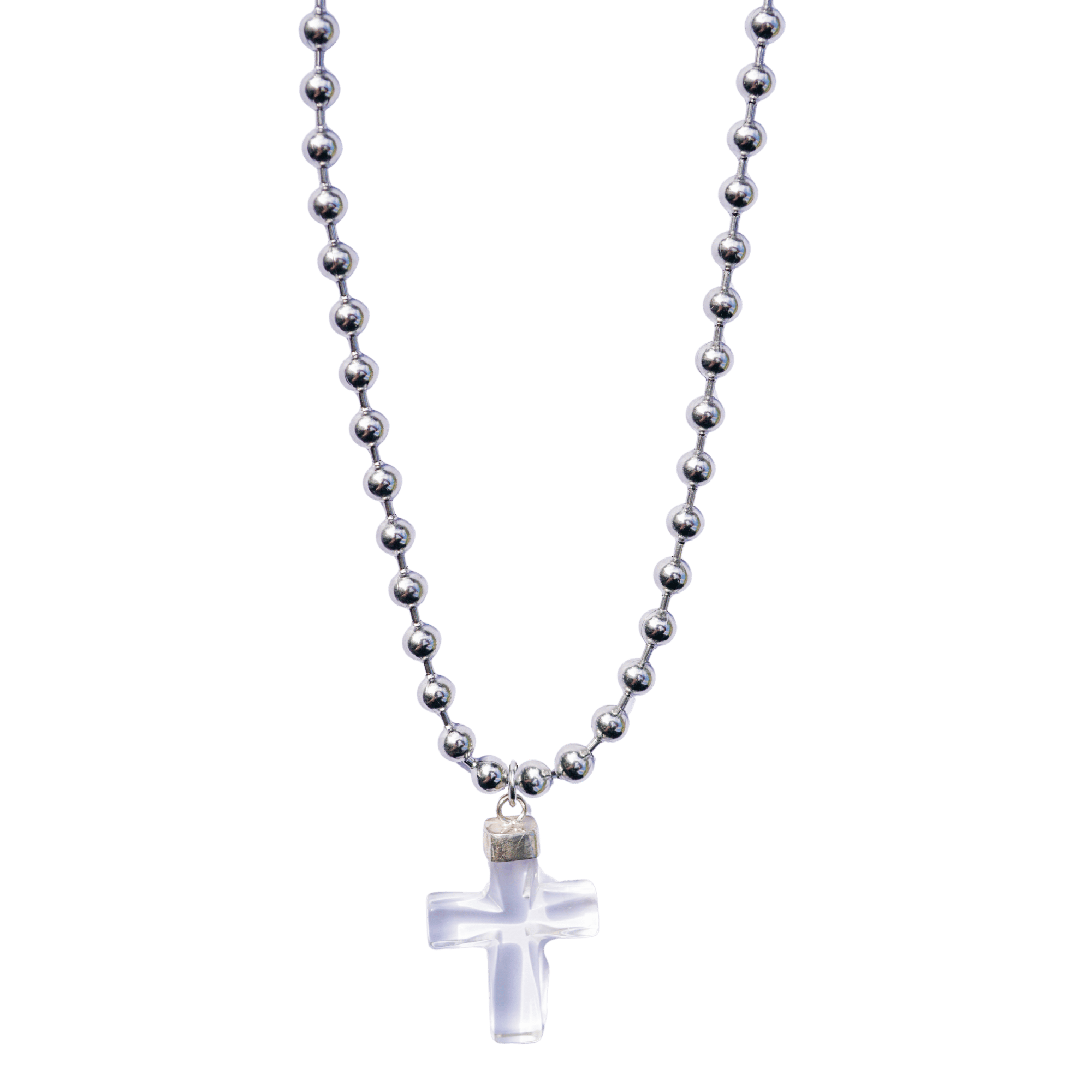 Clear Quartz Cross Ball Chain Necklace – Energy Muse