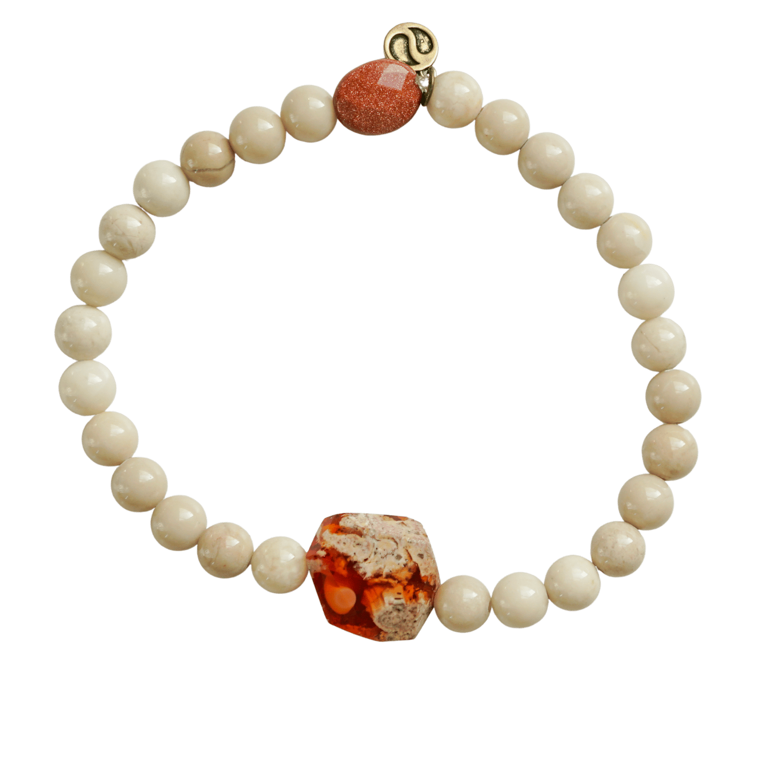 Fire Bracelet with Fire Agate & Riverstone | Energy Muse