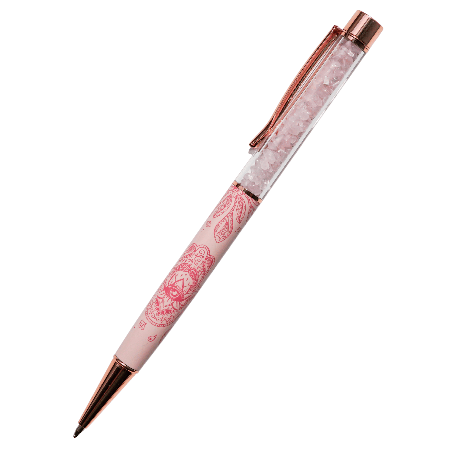 Hamsa Rose Quartz Pen – Energy Muse