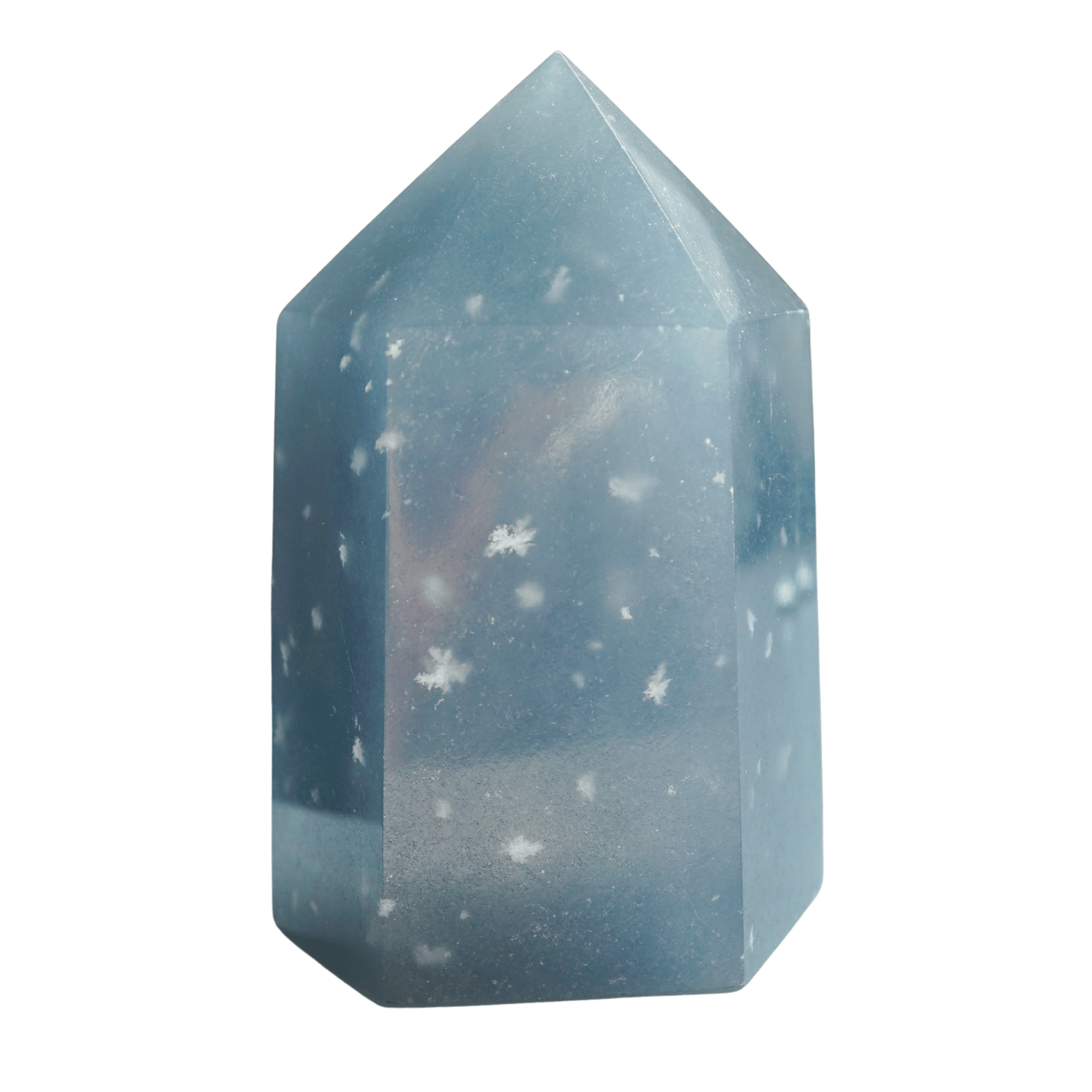 Snowflake Angelite Pillar – Soothing Energy Harmonizer for Home ...