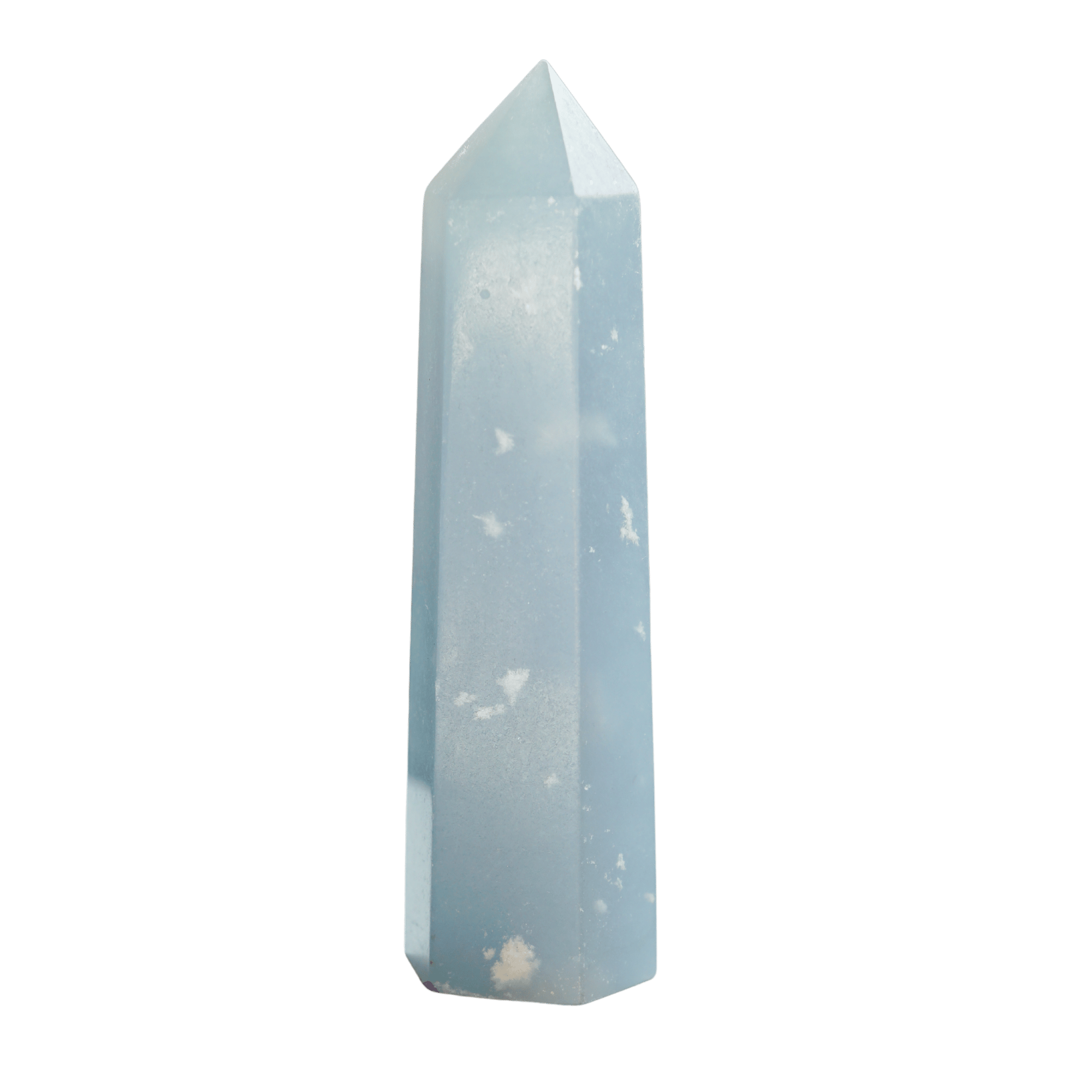 Snowflake Angelite Pillar – Soothing Energy Harmonizer for Home ...