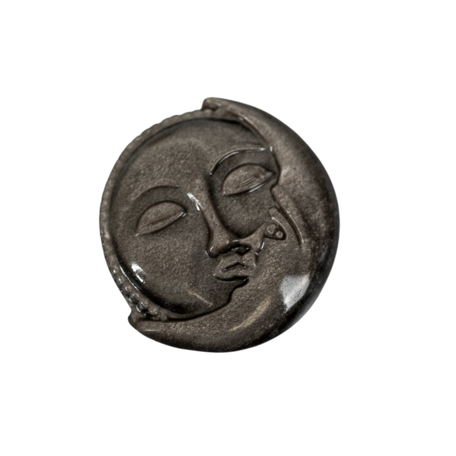 Silver-Sheen Obsidian Sun & Moon Carving | Shop Silver Sheen Obsidian ...