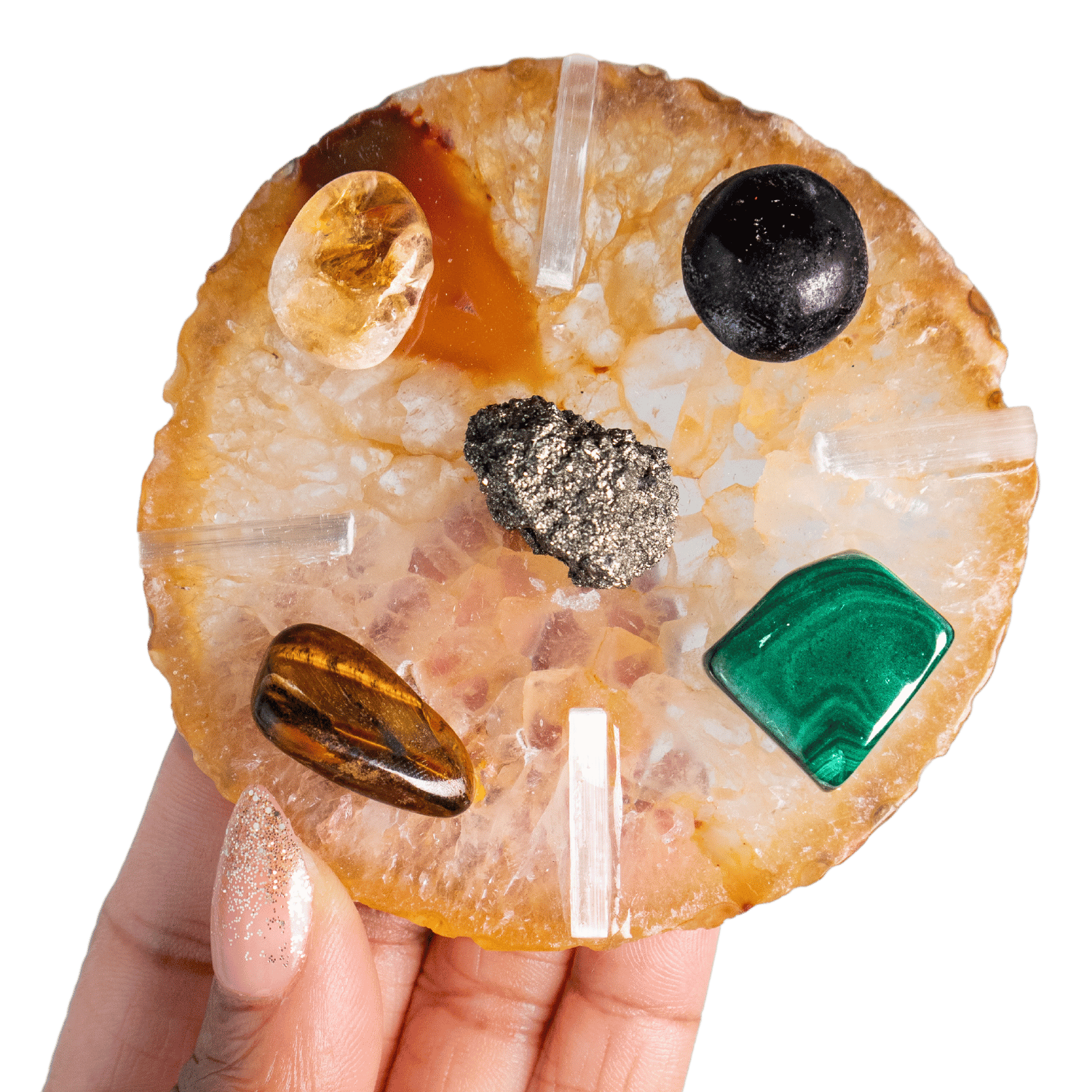Wealth Crystal Grid Plate | Shop Crystal Grid Plates – Energy Muse