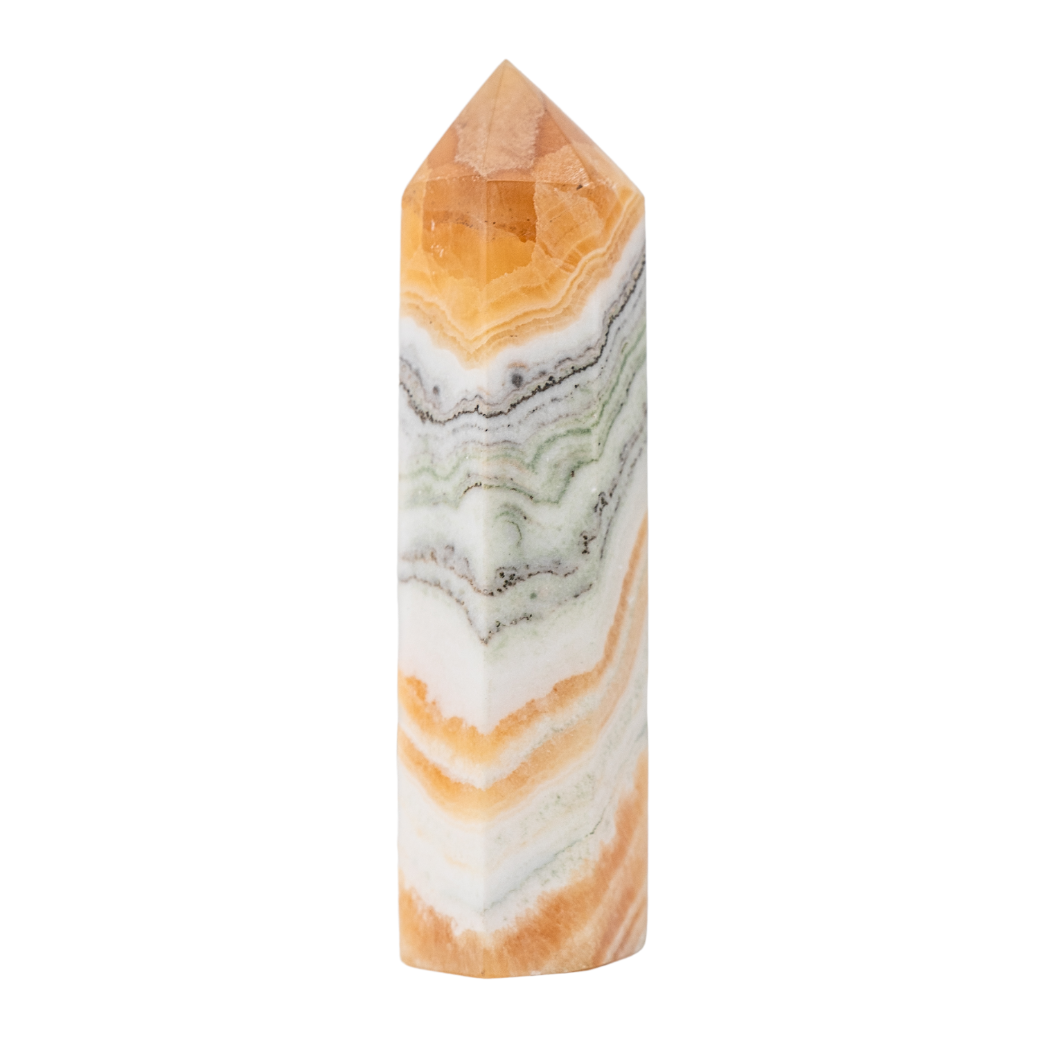 Yellow Banded Calcite Point – Energy Muse