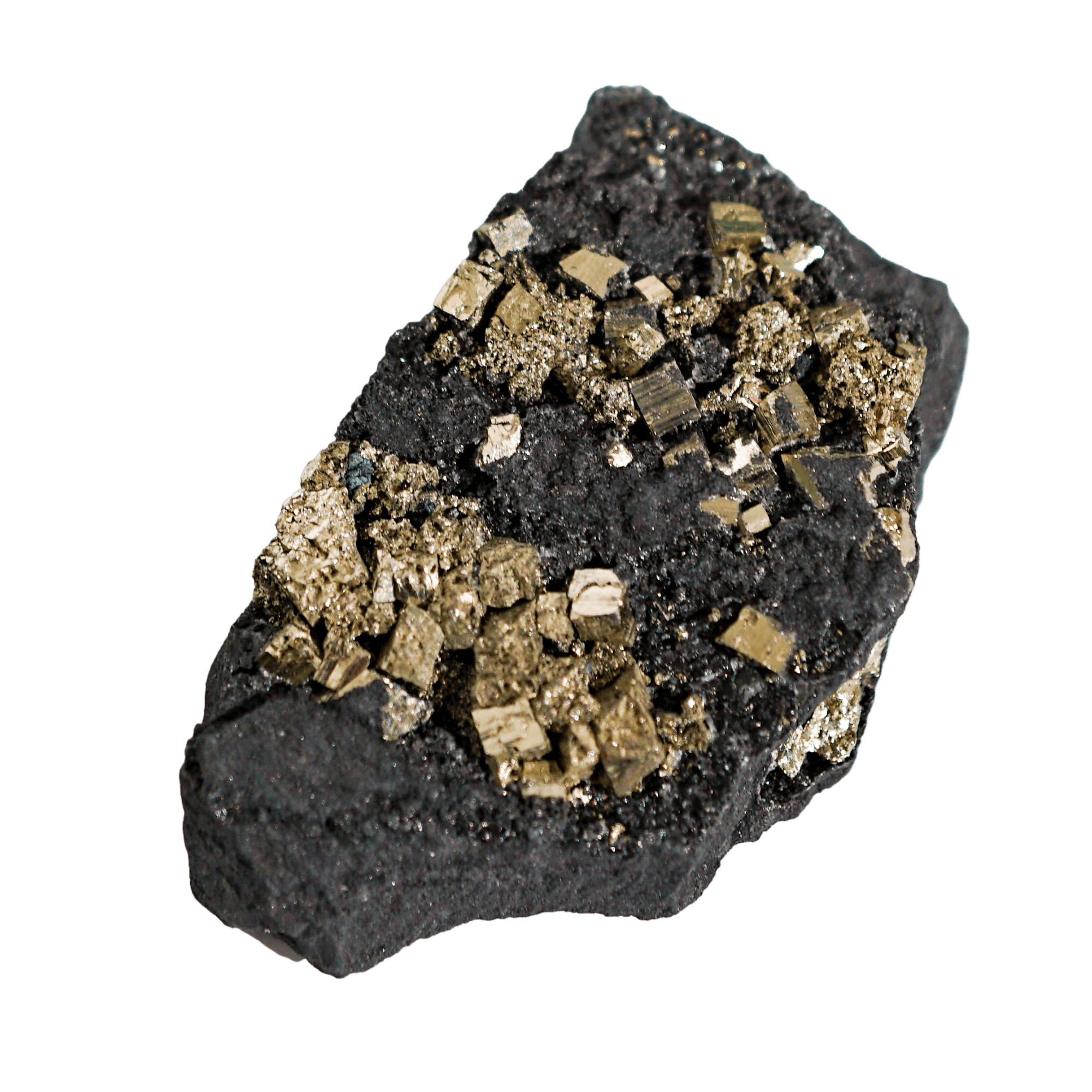 Pyrite on Basalt Crystal | Shop Pyrite on Energy Muse