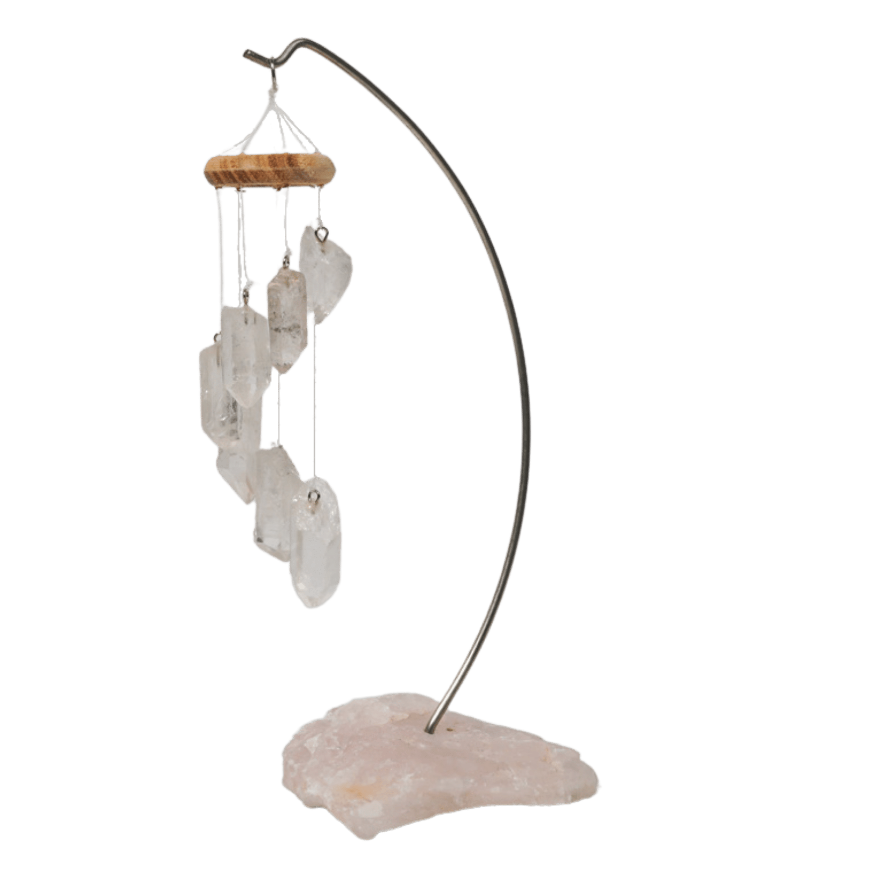 Tabletop Crystal Mobile with Rose Quartz Base – Energy Muse